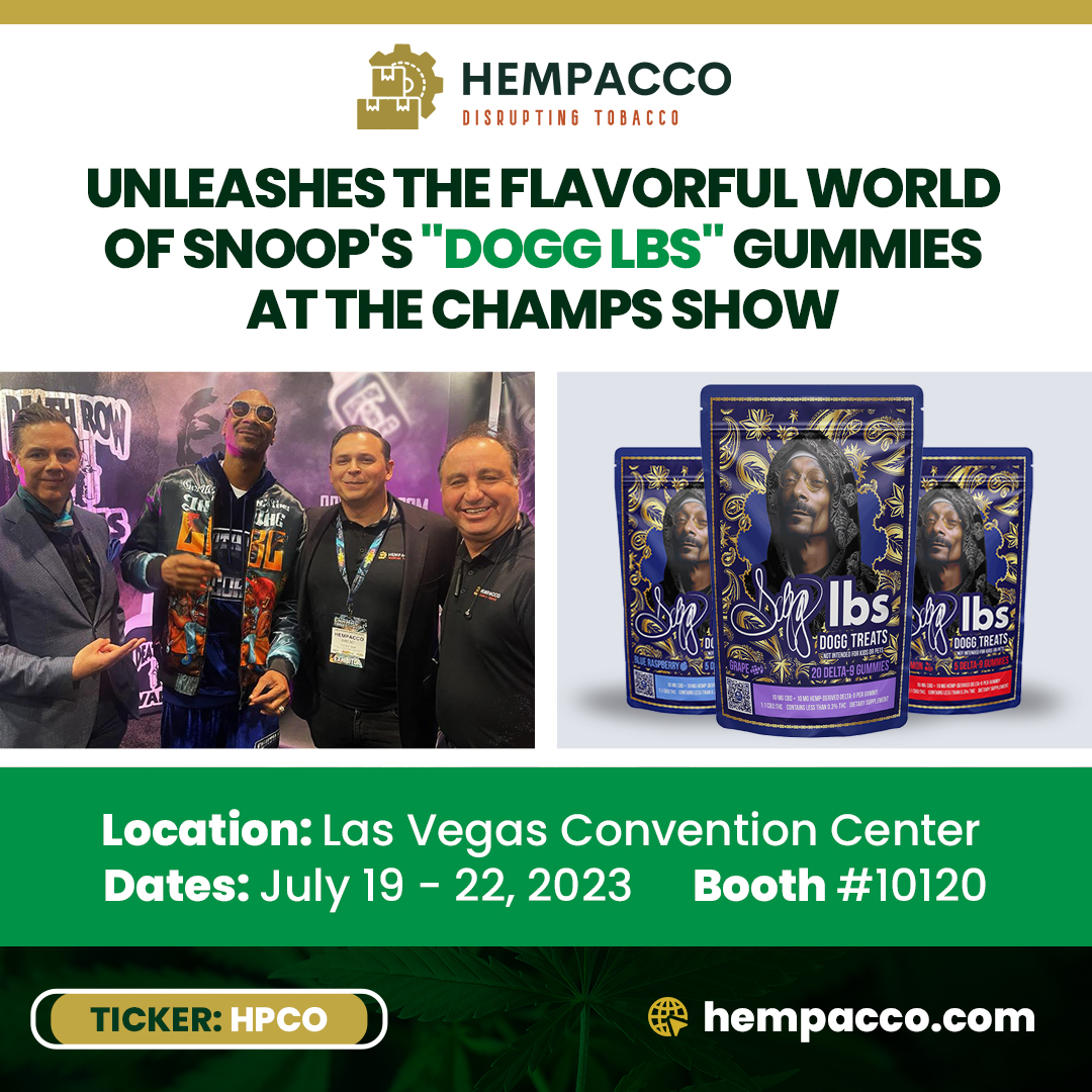 Hempacco to Launch Snoop Dogg's "Dogg lbs" Gummies at the Champs Show in Las Vegas, by @newsfile